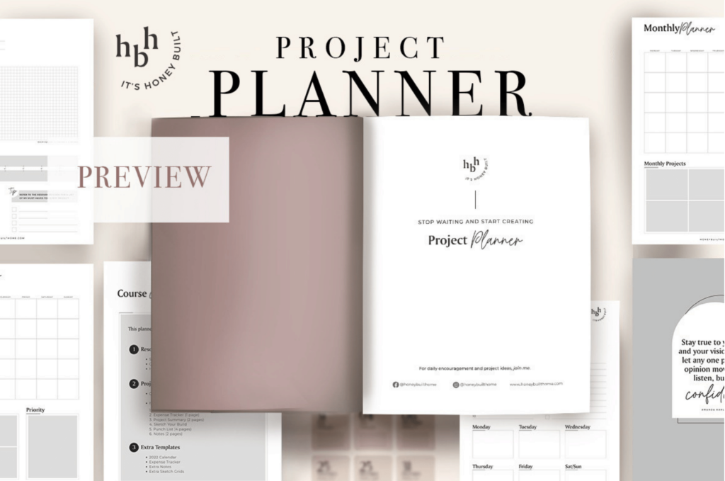 Project Planner - DIY Plan a Project Planner | Honey Built Home